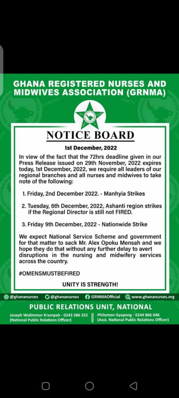 GRNMA declares strike starting from Friday 2 over failure by Gov't to ...