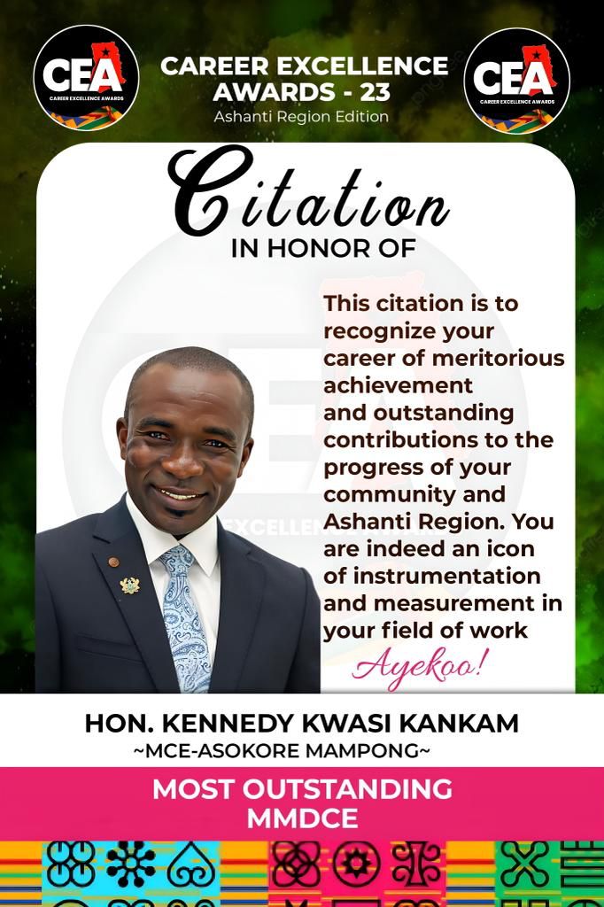 Kennedy Kwasi Kankam adjudged most outstanding MMDCE in Ashanti region ...