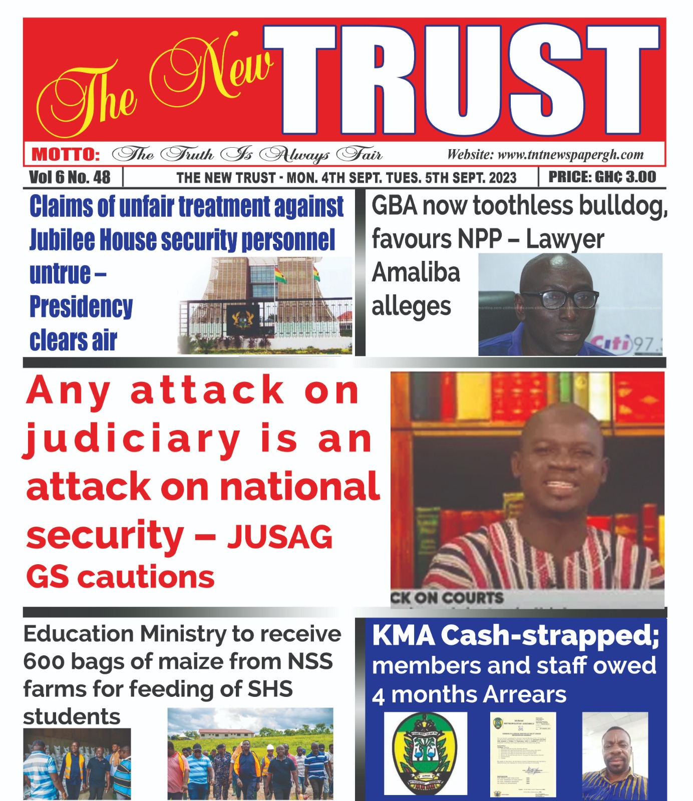 Mod.4th September ,2023 edition of The New Trust Newspaper - TNTNEWSPAPER