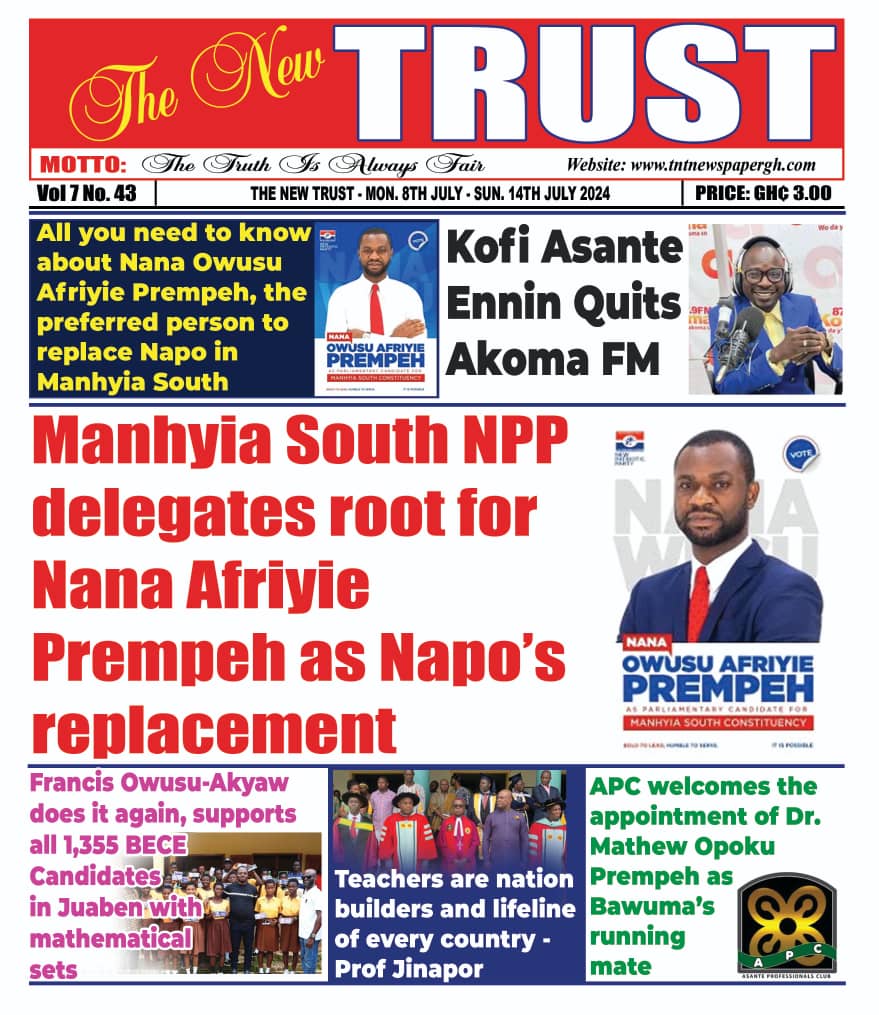 The New Trust Newspaper, Monday,8th July,2024 edition - TNTNEWSPAPER