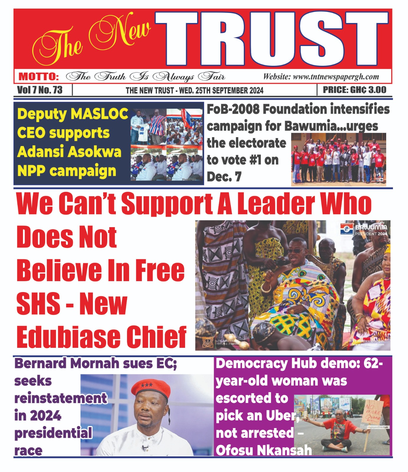 The New Trust Newspaper,25th September,2024 edition - TNTNEWSPAPER