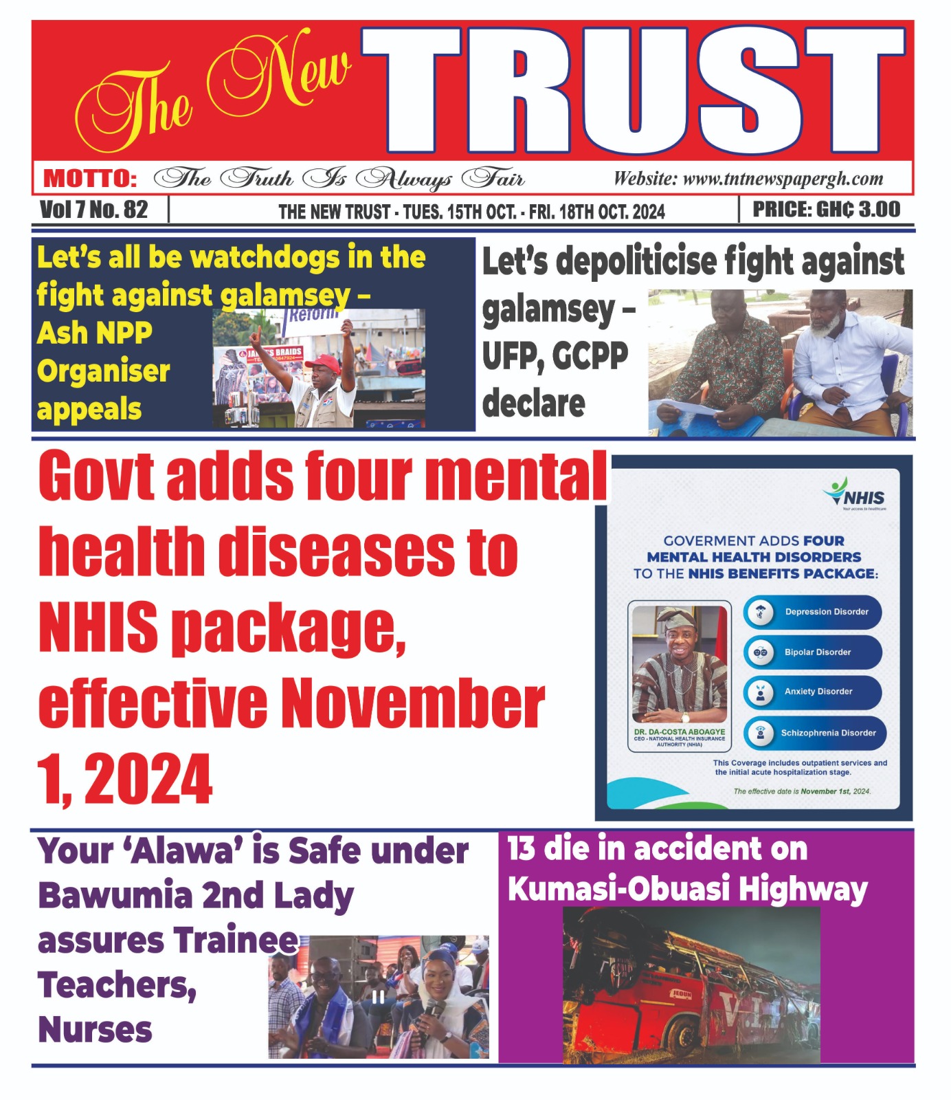 The New Trust Newspaper, Tuesday,15th October,2024 Edition - TNTNEWSPAPER