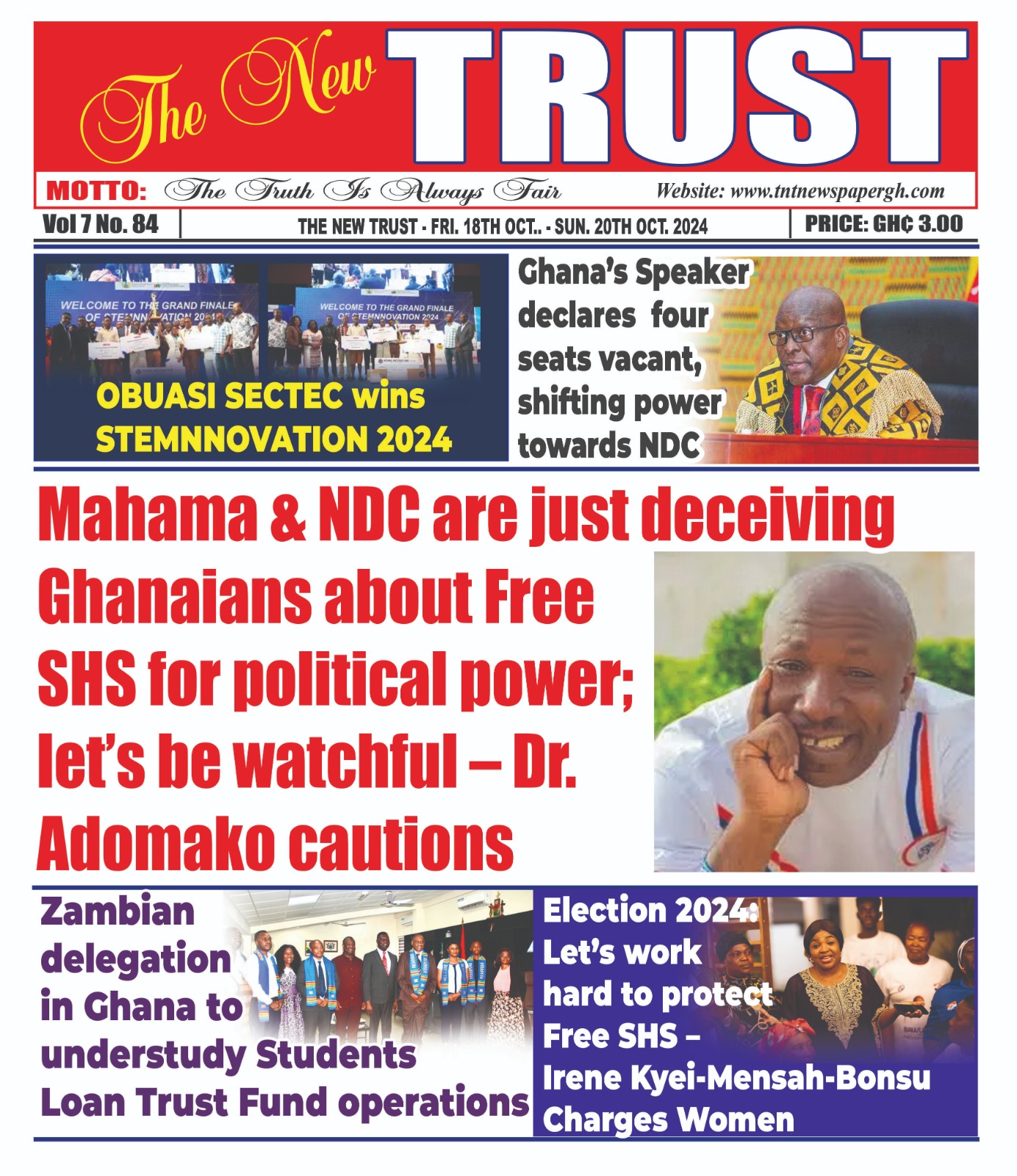 The New Trust Newspaper, Friday,18th October,2024 Edition - TNTNEWSPAPER