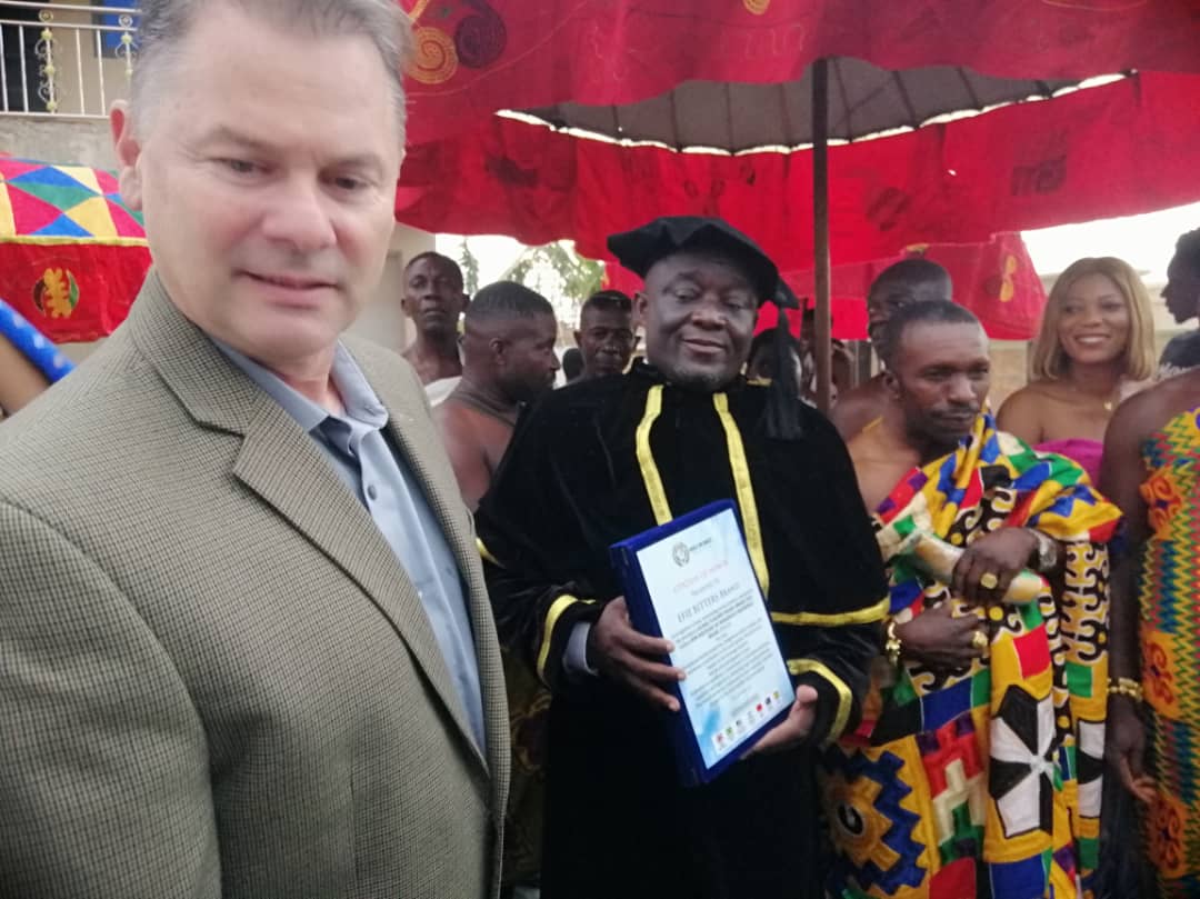 World Diplomatic Federation honours Nana Gyedu Kumaning IV...as he ...